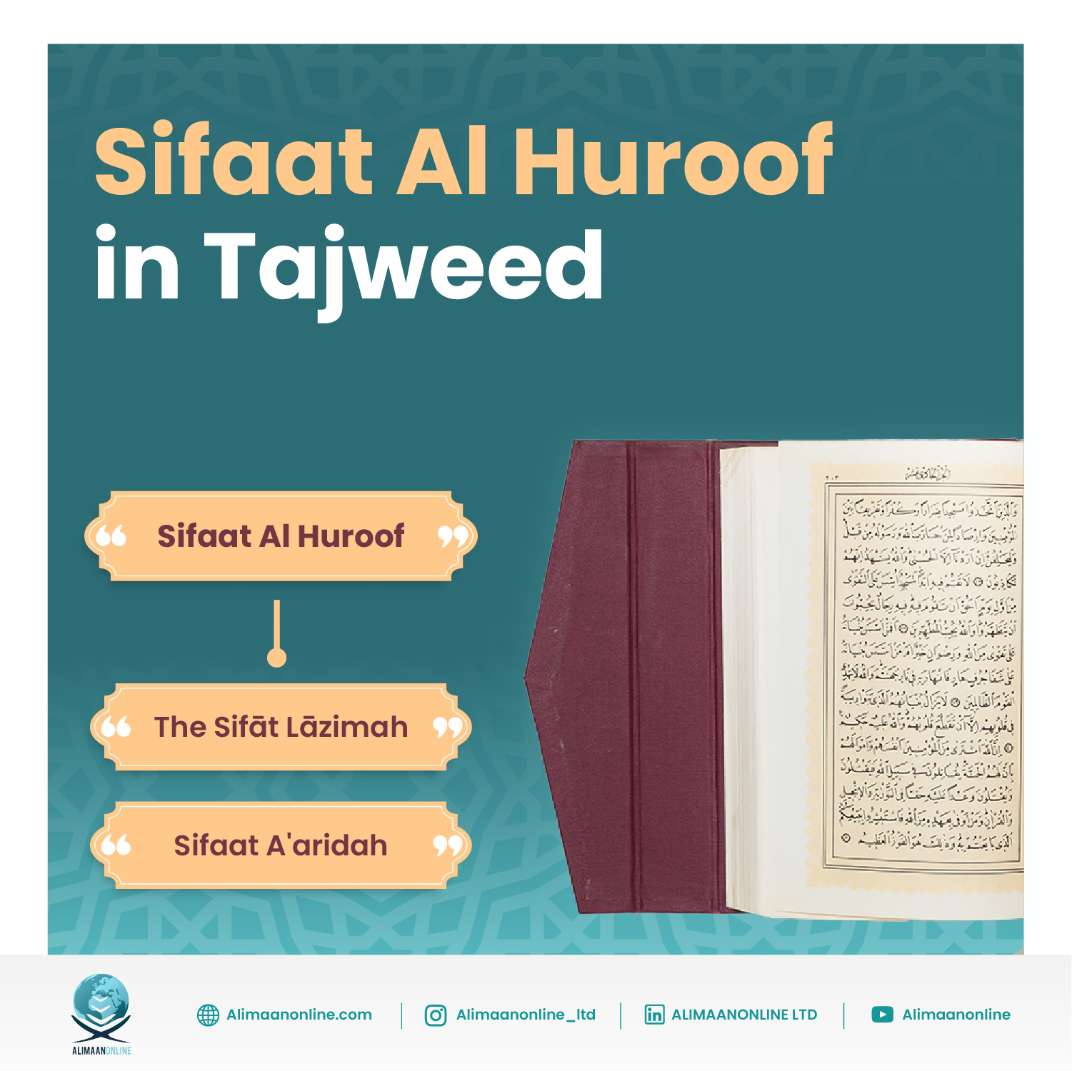 Sifaat Al Huroof in Tajweed-Tajweed Lessons - Alimaan Online Quran ...